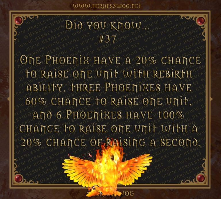 Did you know nr. 37 - Phoenix Rebirth - Heroes 3.5: Wake of Gods Portal