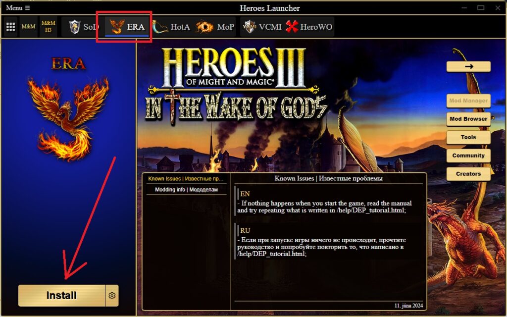 How to install and setup Heroes Launcher with ERA 3 (WoG)
